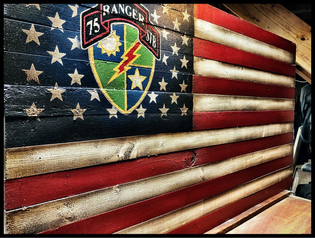Army Ranger American Flag, US Army Ranger Flag, 75th Ranger Battalion ...