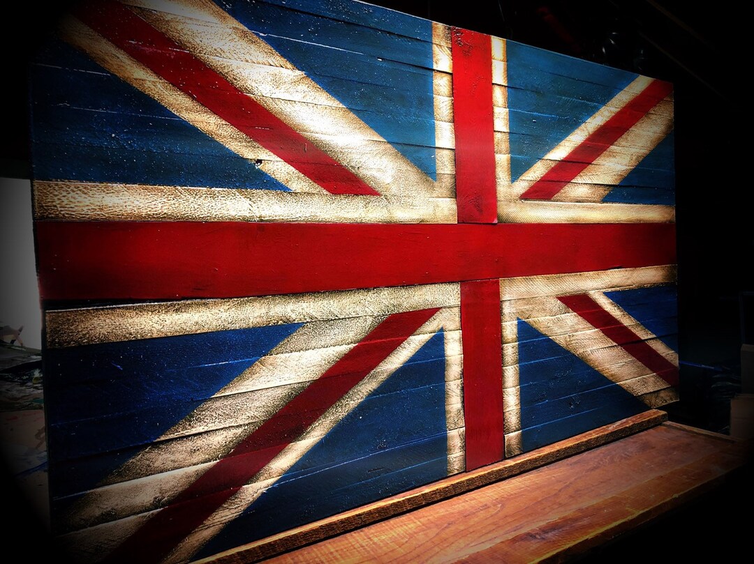 Wooden British Flag, Rustic British Flag, Union Jack Flag, Great ...
