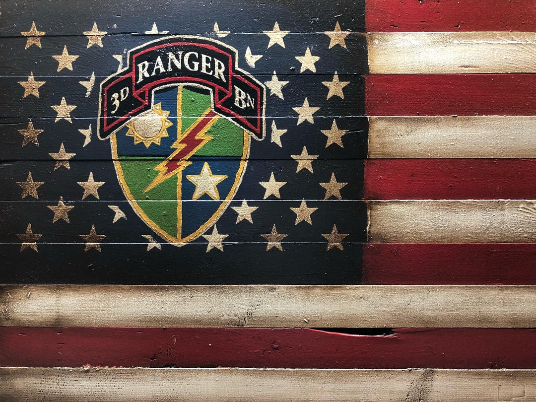 Army Ranger American Flag, US Army Ranger Flag, 3rd Ranger Battalion ...