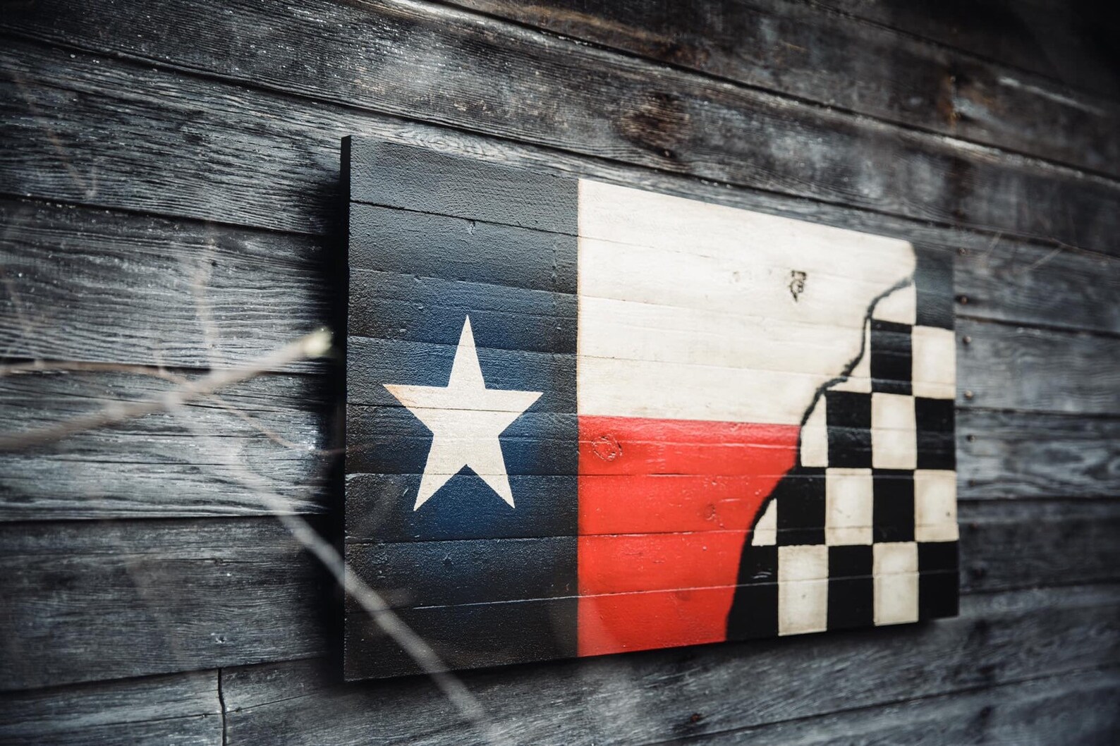 Texas Racing Flag, Texas Checkered Flag, Lone Star Flag, Racing, Rustic ...