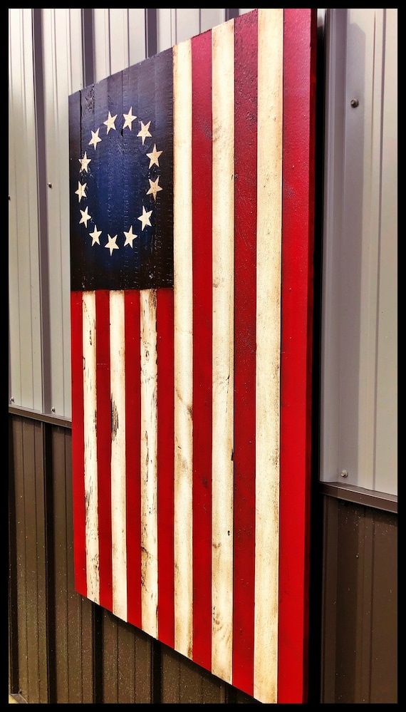 Rustic Vertical American Flag