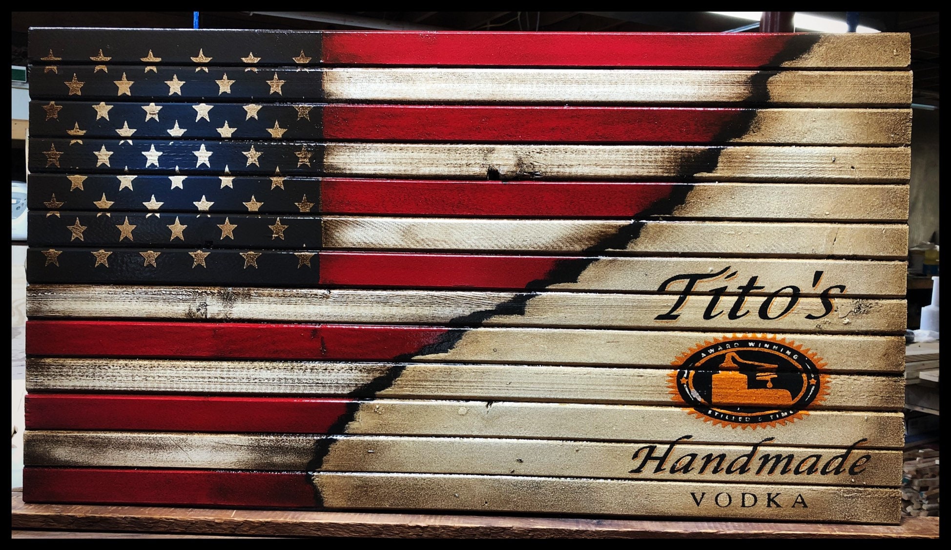 Tito's Vodka Flag Tito's Handmade Vodka Rustic | Etsy