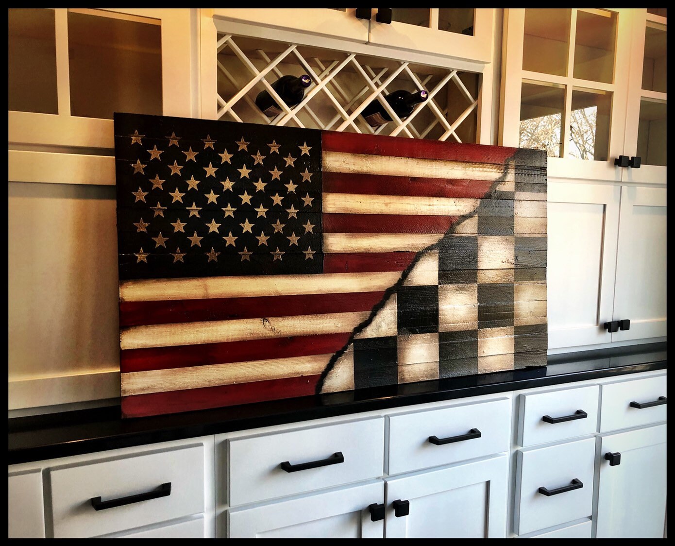 4FT Checkered Flag Rustic American Flag Racing Flag NASCAR | Etsy