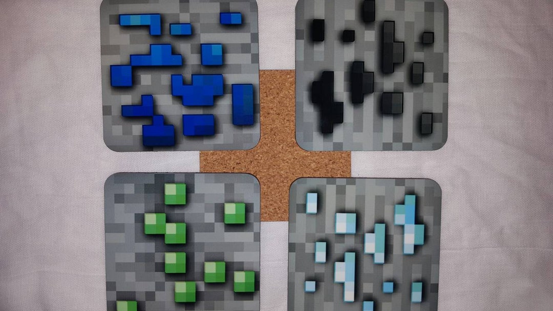 Minecraft Inspired Cork Board Coasters Set of 4 - Etsy