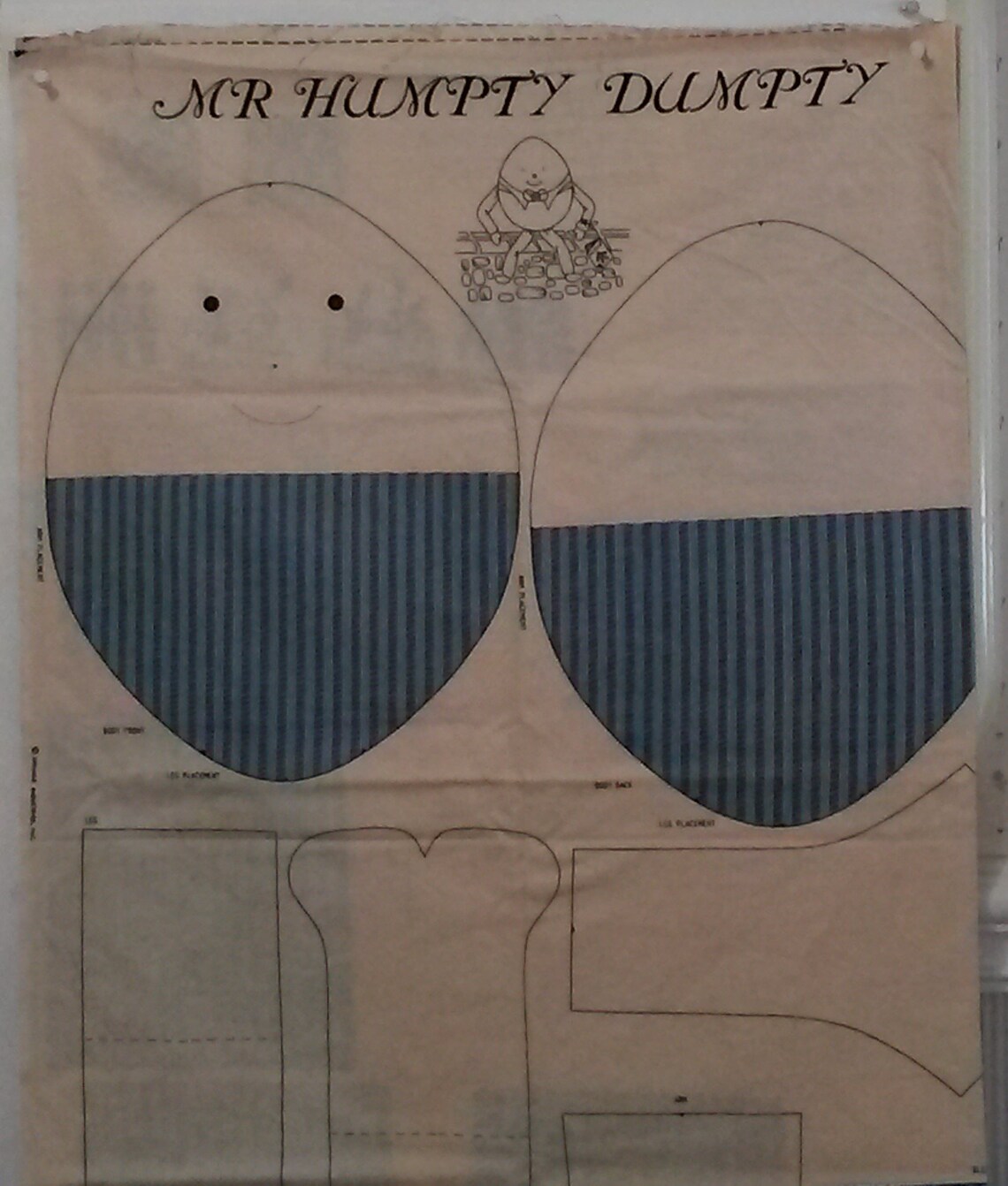 Vintage mr. Humpty Dumpty Fabric Panel for Cut - Etsy