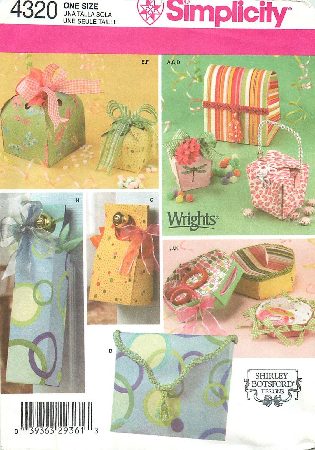 Simplicity 4320 Pattern for Five + Styles of Fabric Gift Boxes by ...