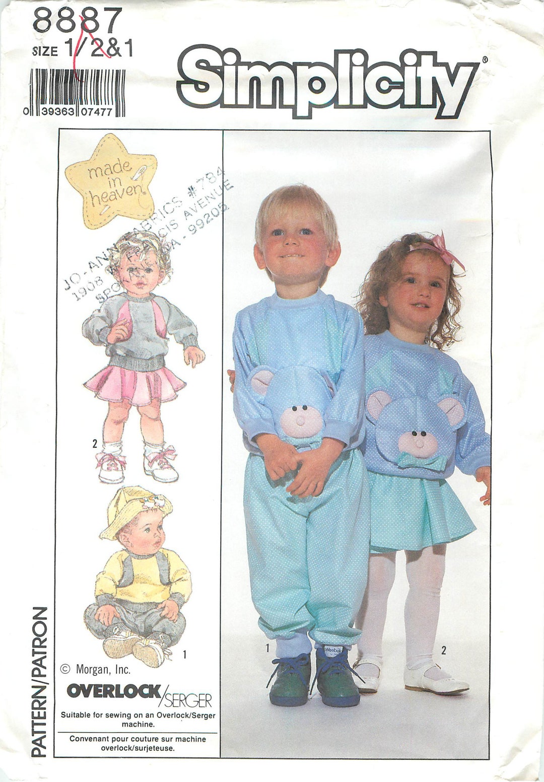 Simplicity 8887 Sewing Pattern for Toddler's Pullover Top, Pull-on ...