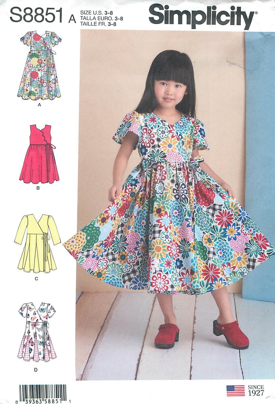 Simplicity S 8851 Sewing Pattern for Child's Dresses With a Wrap Style ...