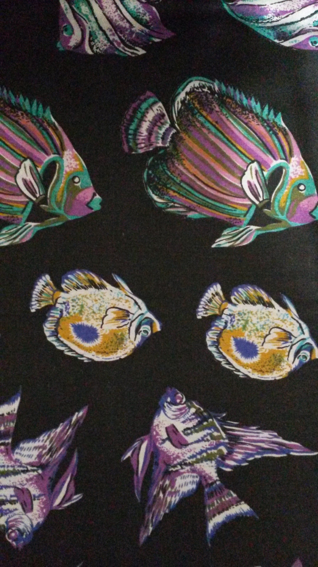 Colorful Tropical Fish Fabric Features Dolphins, Whales and Small ...