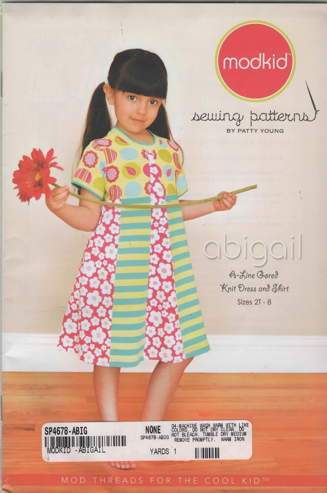 Modkid Sewing Pattern for "abigail", an A Line Gored Knit Dress and ...