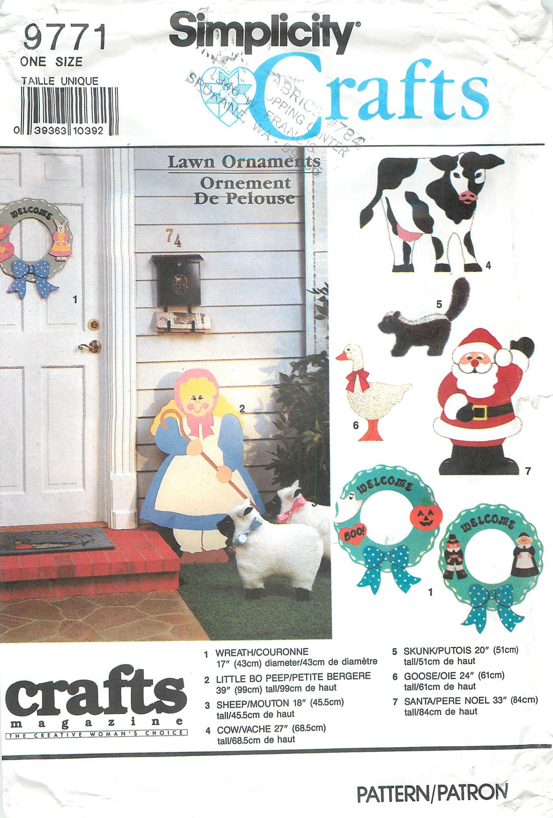 Simplicity Crafts 9771 Craft Pattern for Lawn Ornaments From Crafts ...