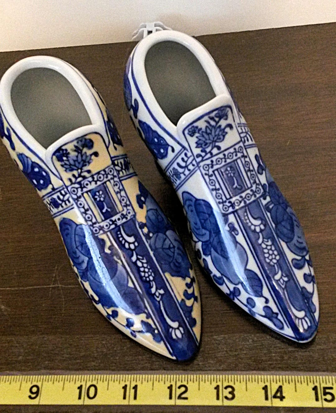 Blue and White and Blue and Yellow Porcelain Ceramic Asian High Heel ...