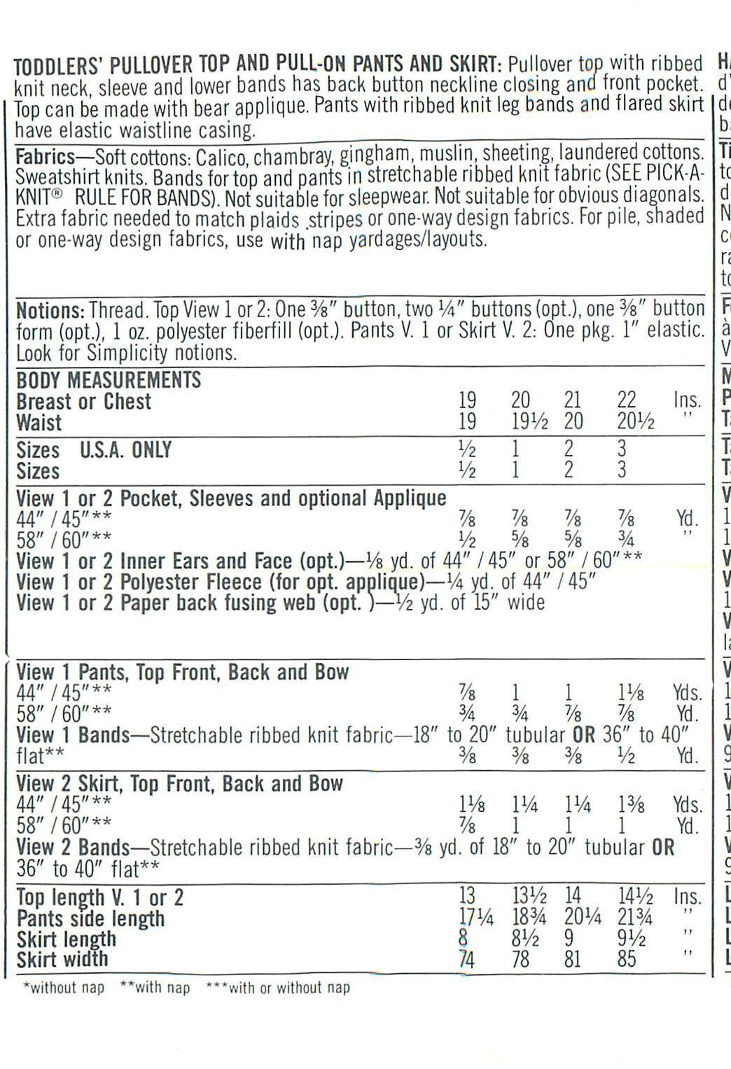 Simplicity 8887 Sewing Pattern for Toddler's Pullover Top - Etsy