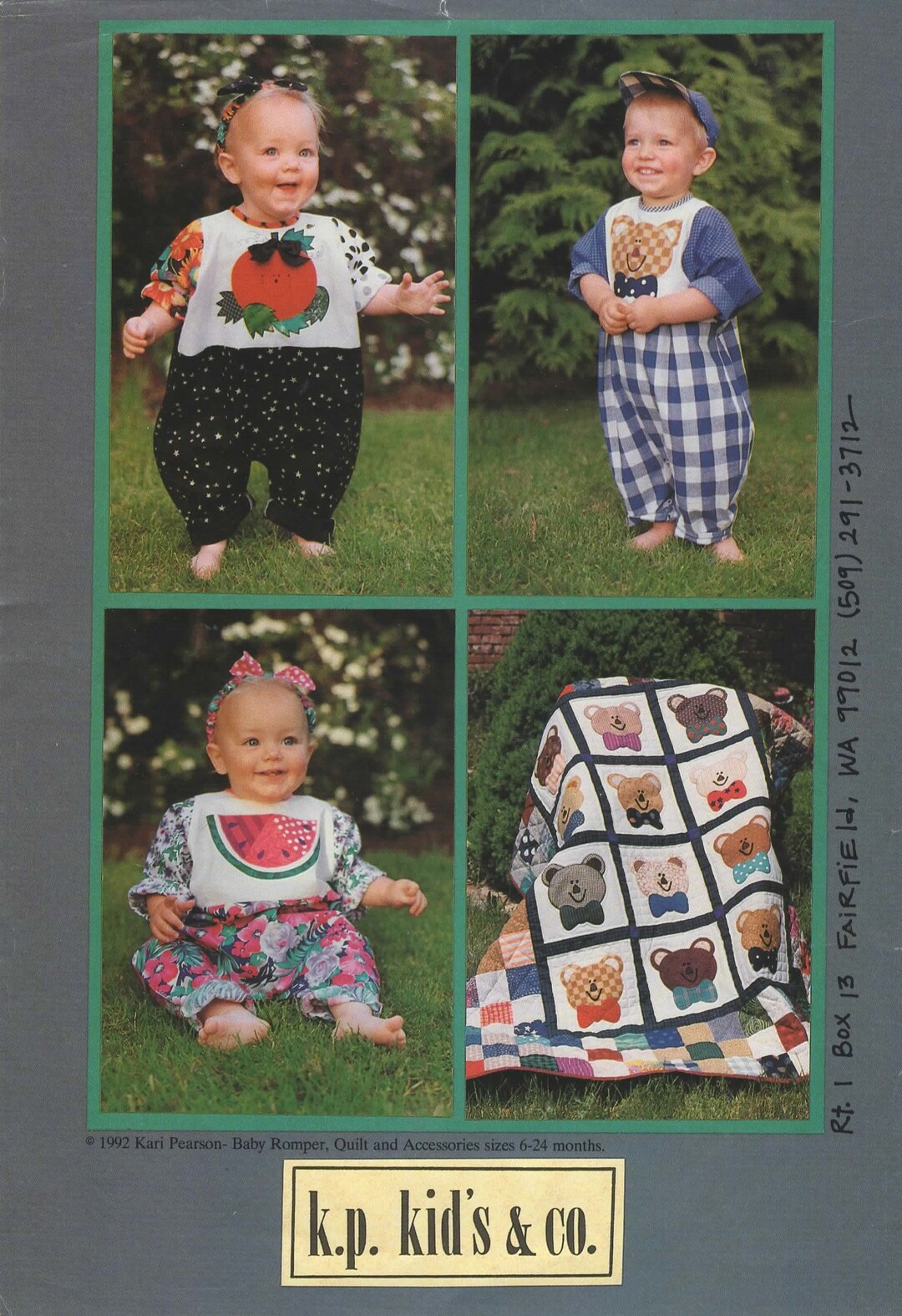 K.p. Kid's & Co. Sewing Pattern for Girl or Boy Baby Rompers, Hats, and ...