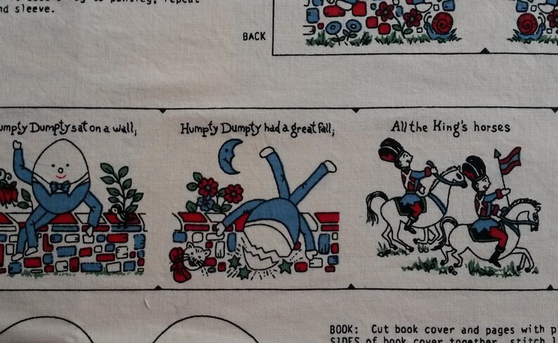 Vintage mr. Humpty Dumpty Fabric Panel for Cut - Etsy