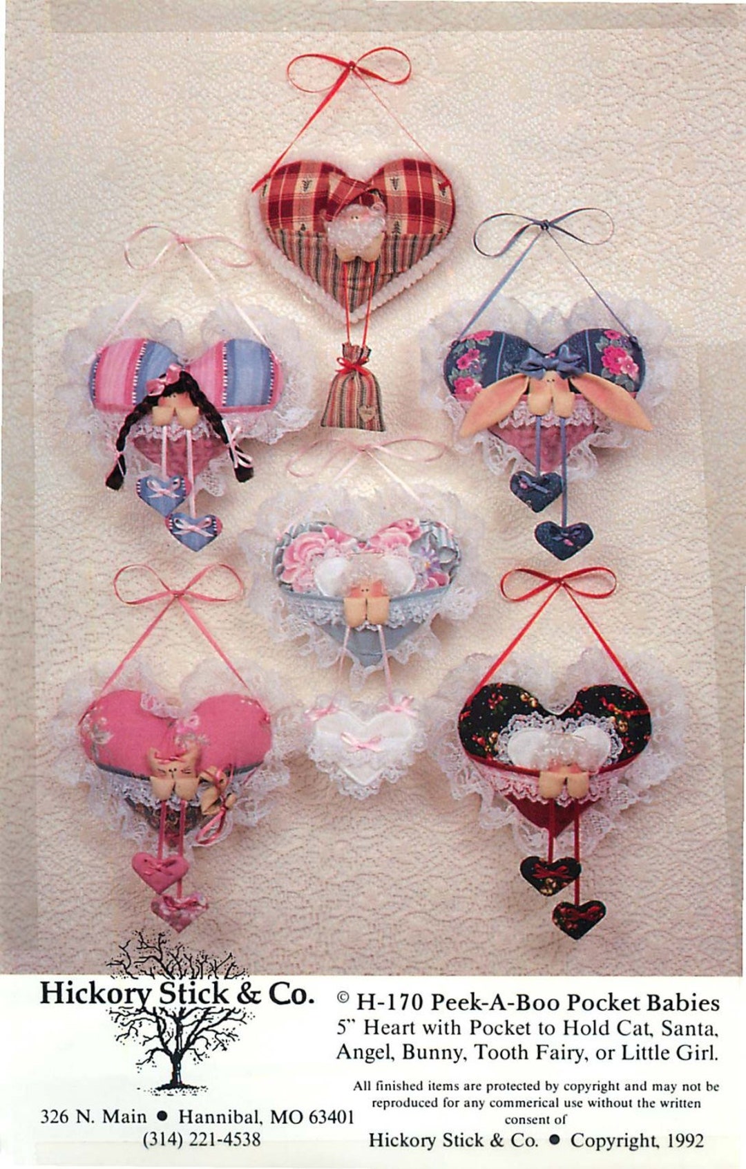Peek-a-boo Pocket Babies Sewing Pattern for a 5" Heart With Pocket - Etsy