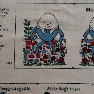 Vintage mr. Humpty Dumpty Fabric Panel for Cut, Sew and Stuff Doll From ...