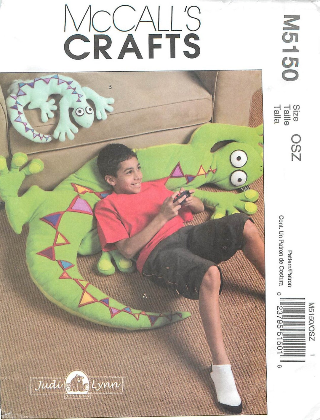 Mccall's Crafts M 5150 Sewing Pattern for 2 Sizes of Lizards. the Large ...