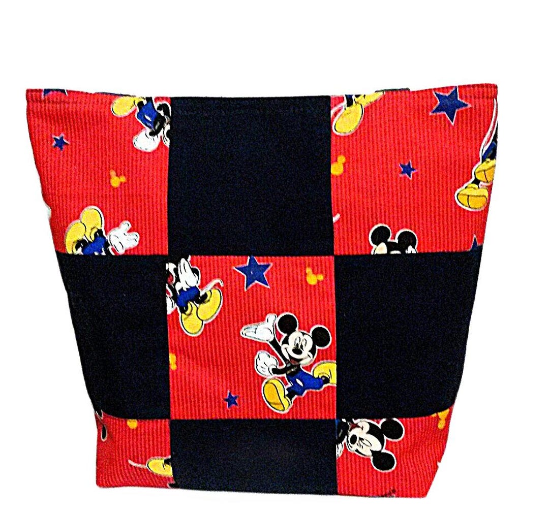 Mickey Mouse Tote Bag, Patchwork Red and Blue. 2 Bags With Red and Blue ...