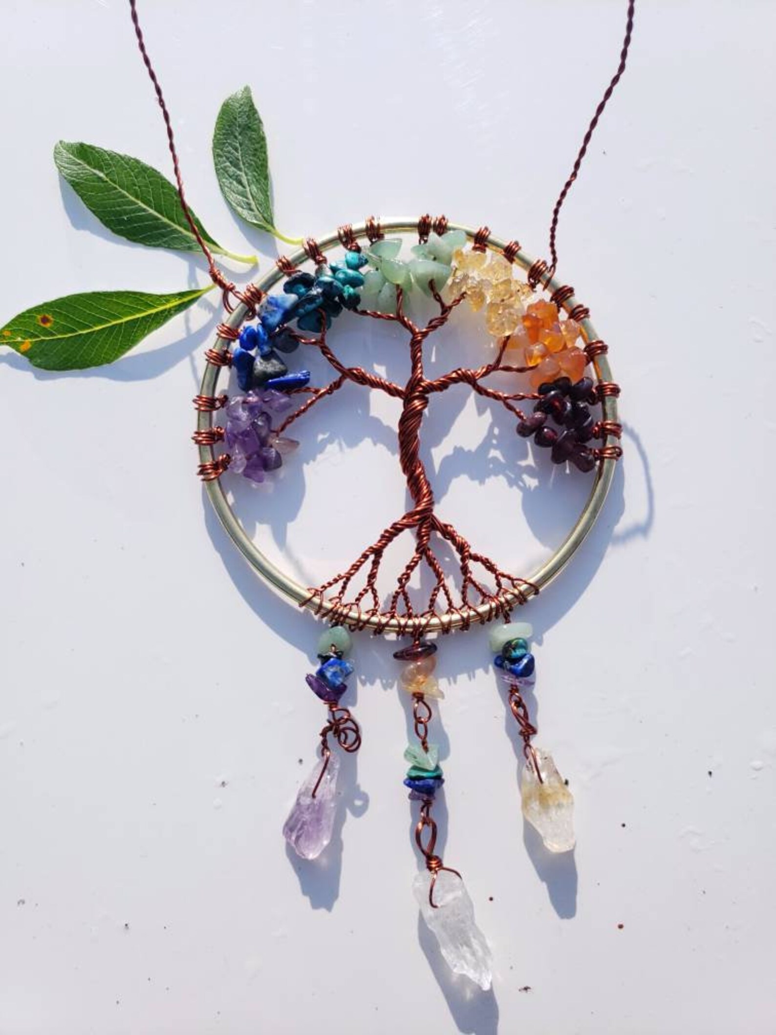 Rainbow Tree of Life Chakra Tree Crystal Suncatcher / | Etsy