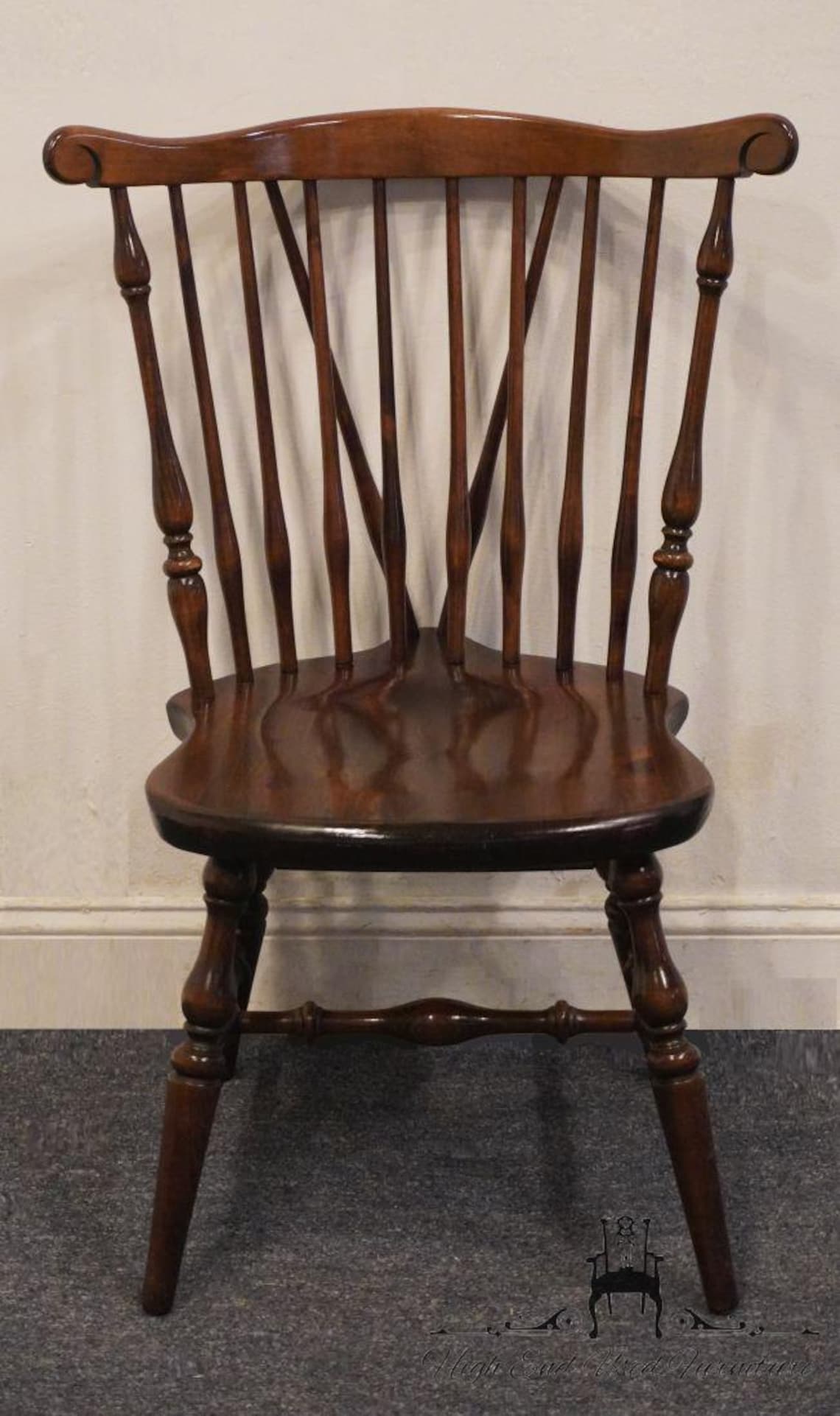 ETHAN ALLEN Antiqued Pine Old Tavern Duxbury Fiddleback Dining Side ...
