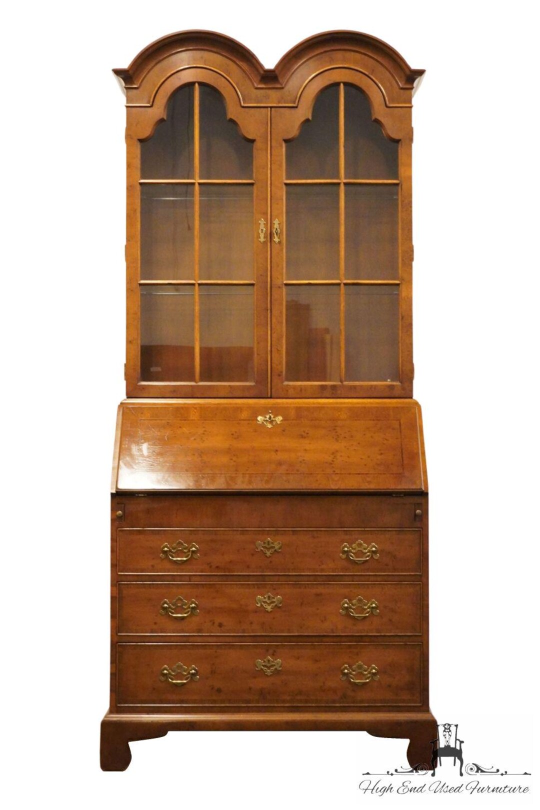 HENREDON FURNITURE Solid Yew Wood Traditional Style 36″ Secretary Desk ...