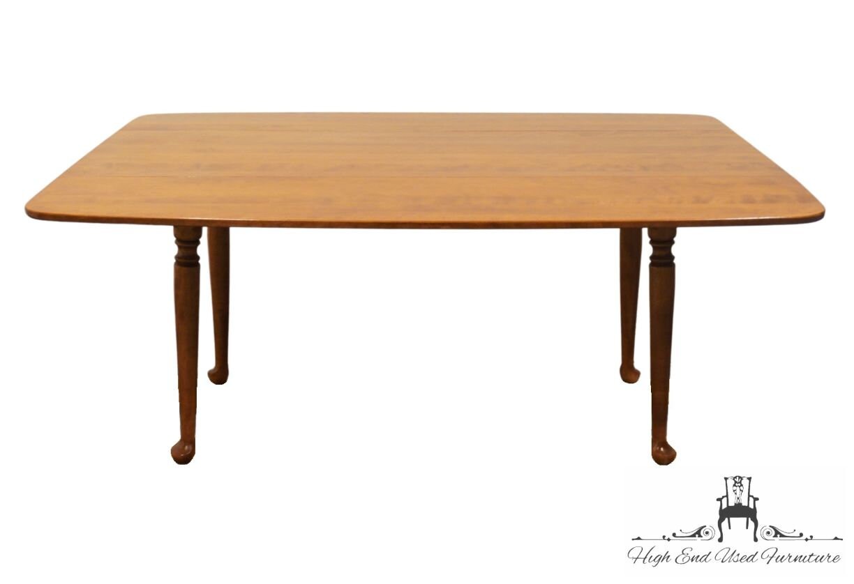 ETHAN ALLEN Heirloom Nutmeg Maple 66 Spoonfoot Harvest Drop Leaf Dining Table 10 6063 Etsy