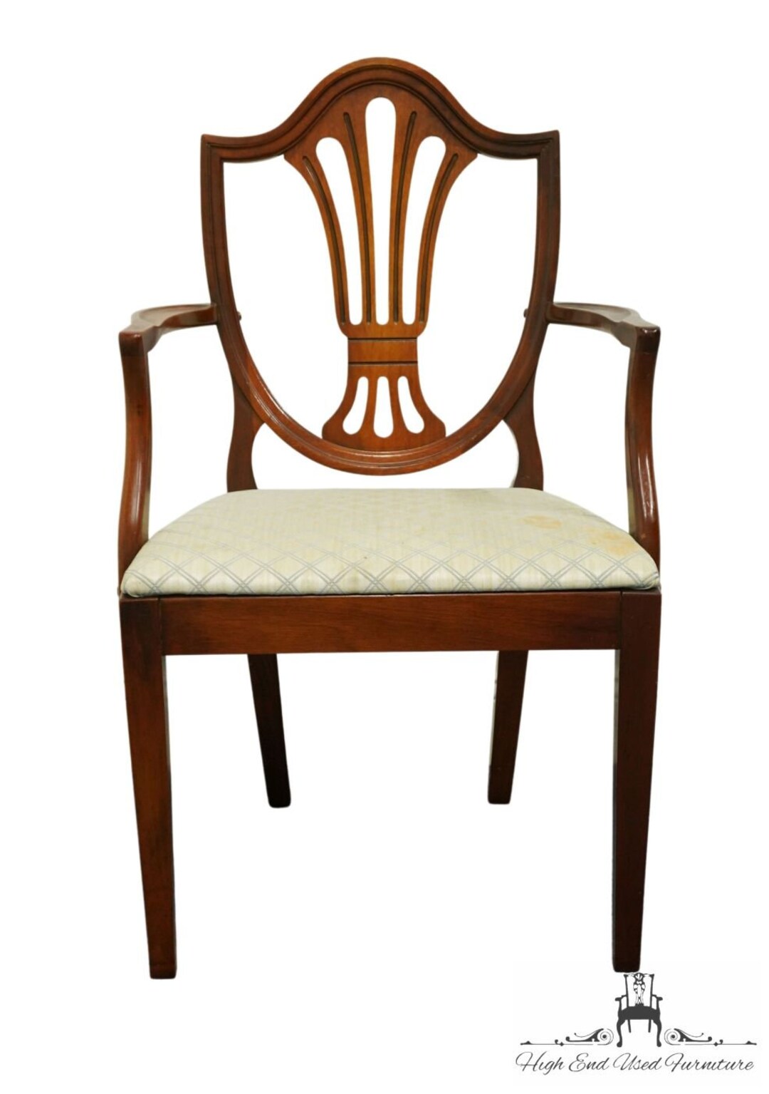 Vintage Traditional Duncan Phyfe Style Shield Back Dining Arm Chair M52 ...