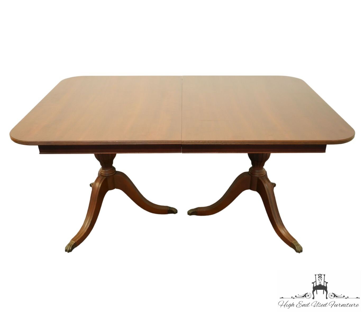 VINTAGE ANTIQUE Mahogany Traditional Duncan Phyfe Style Double Pedestal Dining Table W. Self Storing Leaf 166 3 Etsy