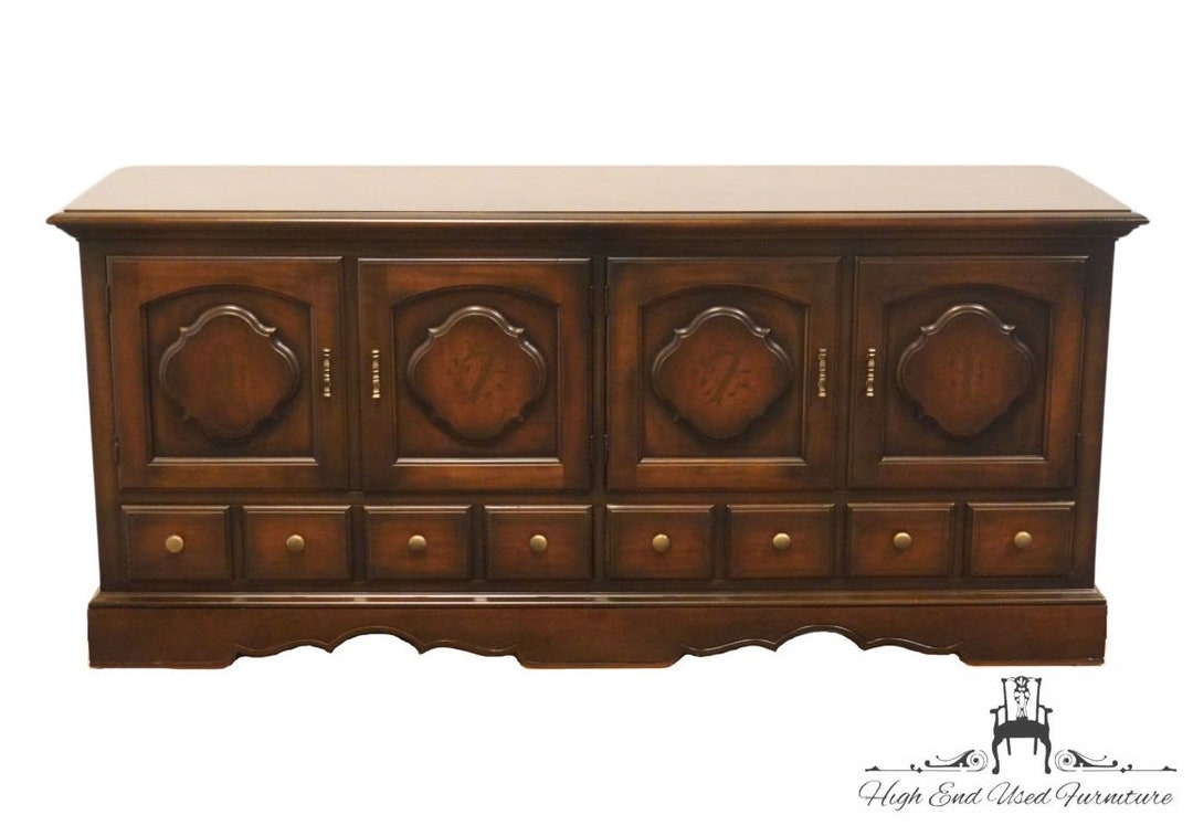 DREXEL FURNITURE American Review Collection 66" Buffet W. Handpainted ...