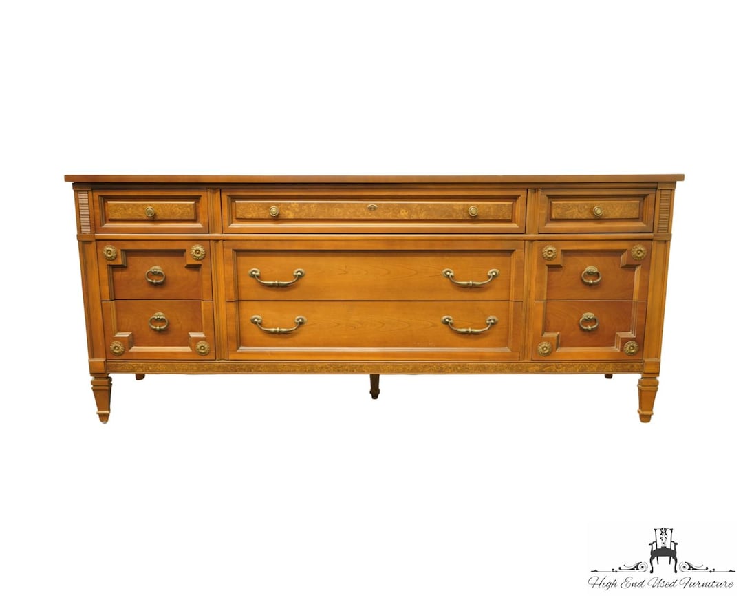 BASSETT FURNITURE Dante Collection Italian Provincial Merino Cherry 72 ...