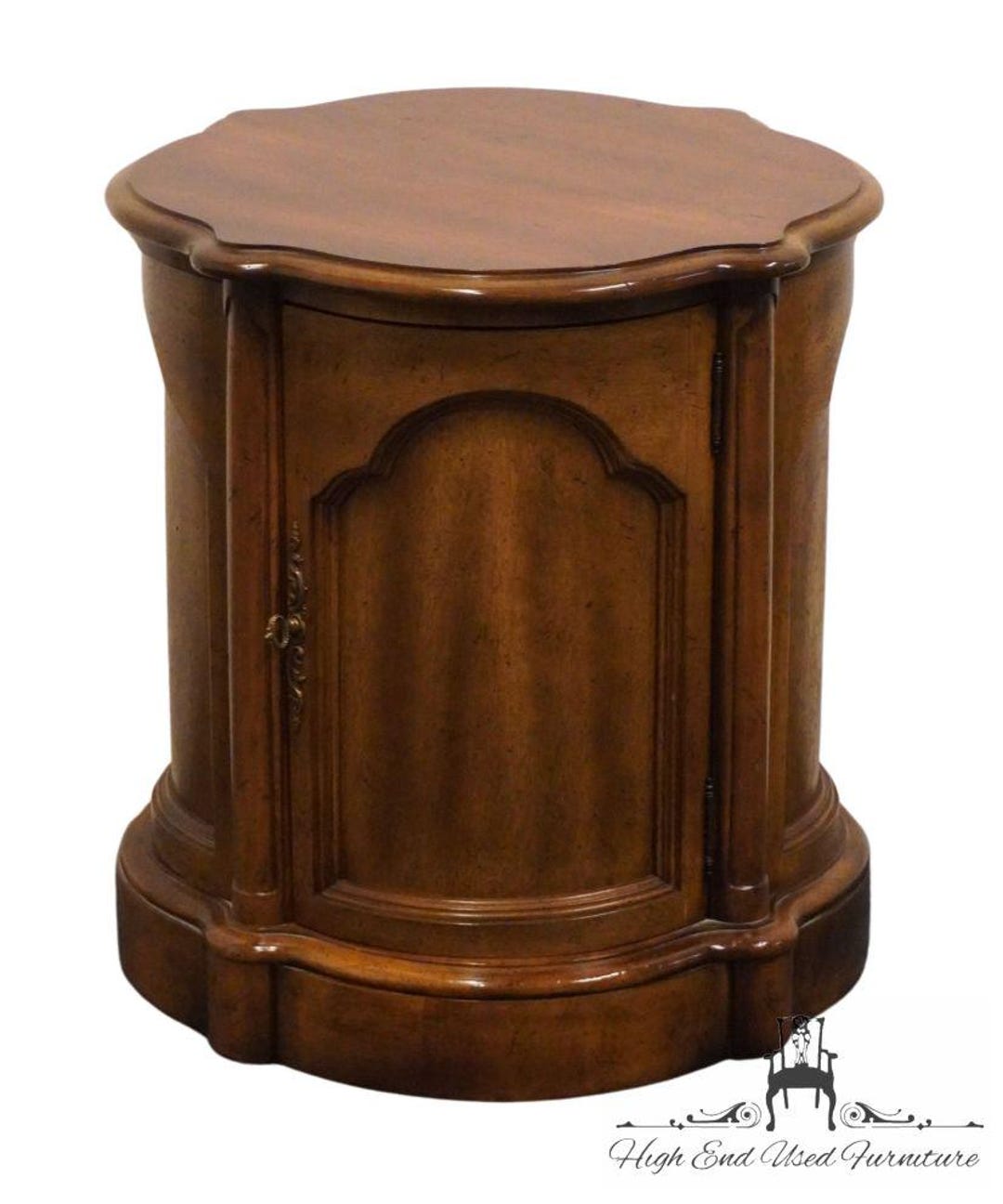 HIGH END Italian Neoclassical Tuscan Style 22" Round Storage End Table ...