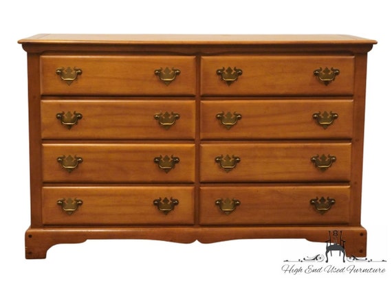 DIXIE FURNITURE Maple Valley Collection Colonial Early American 52 Double Dresser 100 2 Etsy