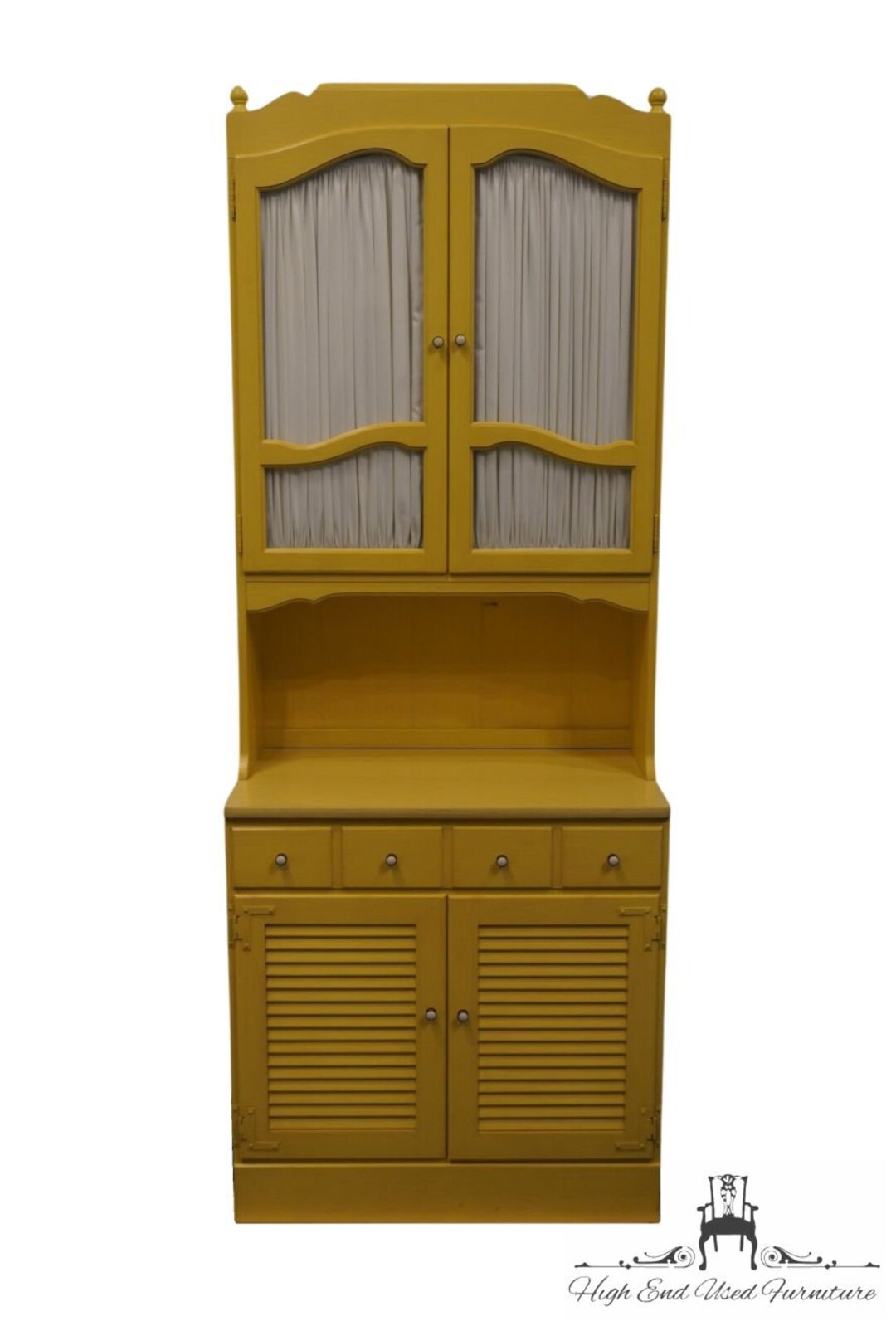 ETHAN ALLEN Heirloom Custom Room Plan CRP 30 Shutter Door Cabinet W. Curtained Hutch Top 14 4511P 14 4028 411 Daffodil Finish Etsy