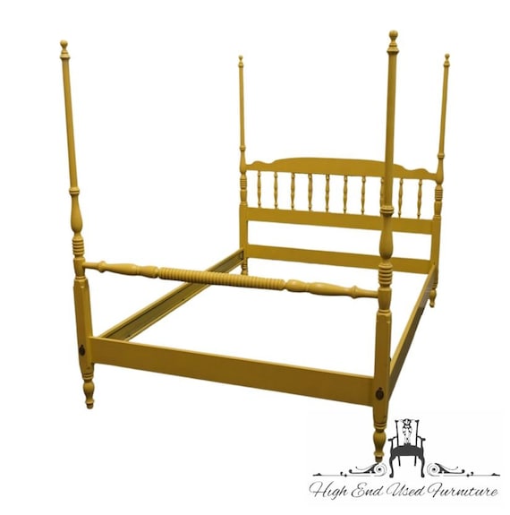 ETHAN ALLEN Heirloom Collection Full Size Four Poster Bed 14 5631 Daffodil Yellow Finish Etsy