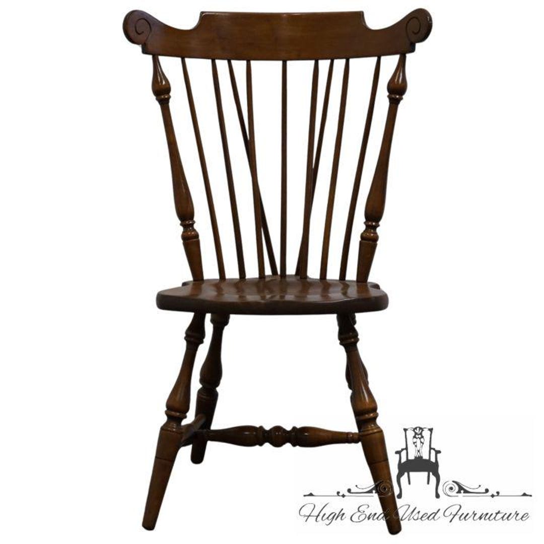 ETHAN ALLEN Heirloom Nutmeg Maple Colonial Early American Fiddleback ...