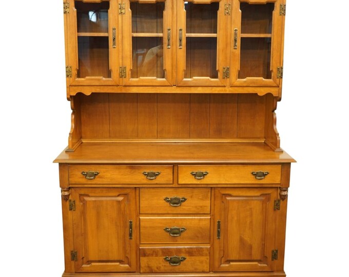 TELL CITY Solid Hard Rock Maple Colonial Style 52" Buffet W. Hutch ...