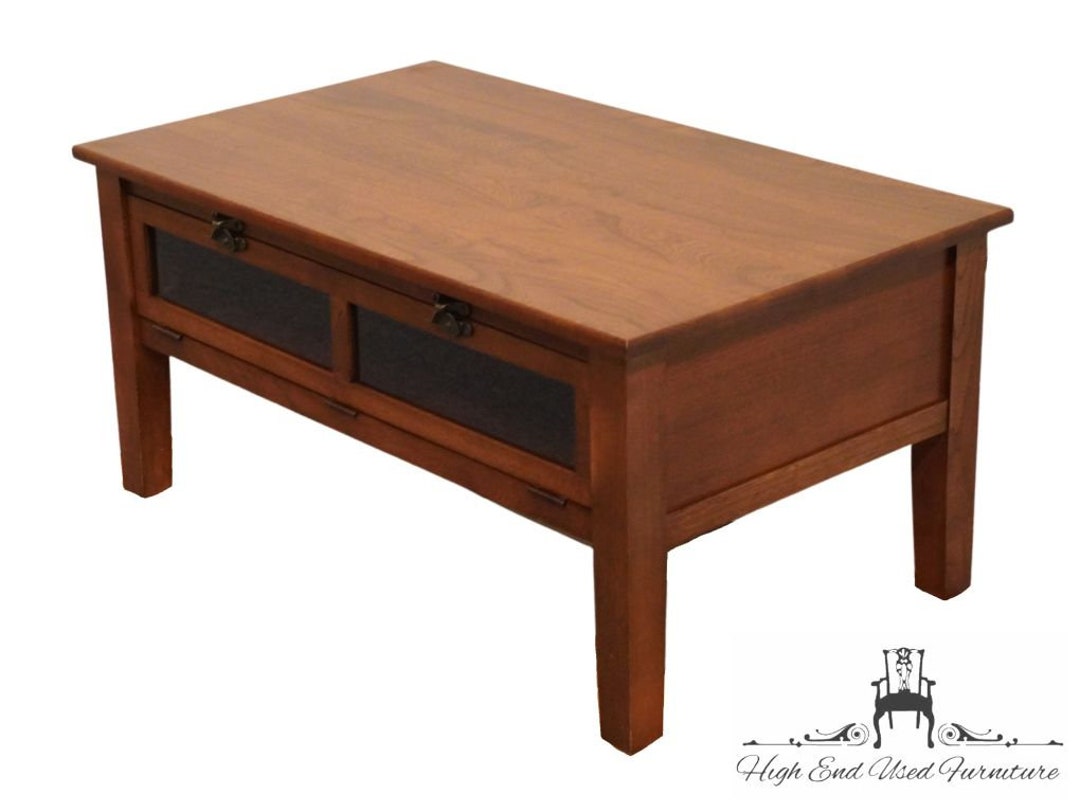 PETERS REVINGTON Solid Oak Contemporary Mission Style 40" Accent Coffee ...