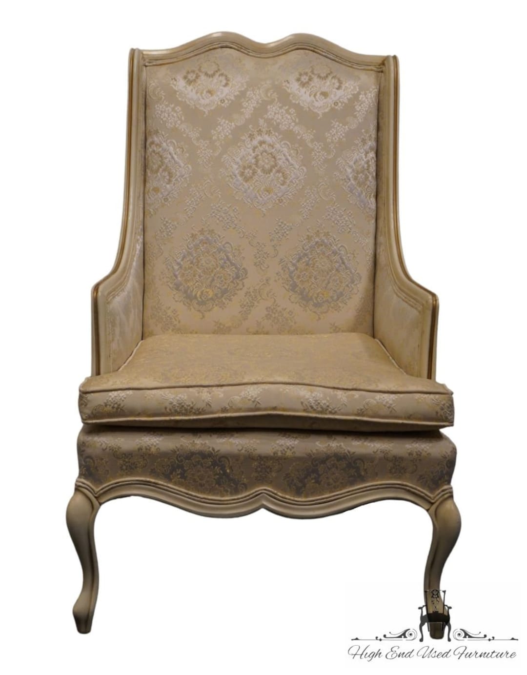 PRINCE HOWARD Furniture Co. Cream French Provincial Accent Wingback Arm ...