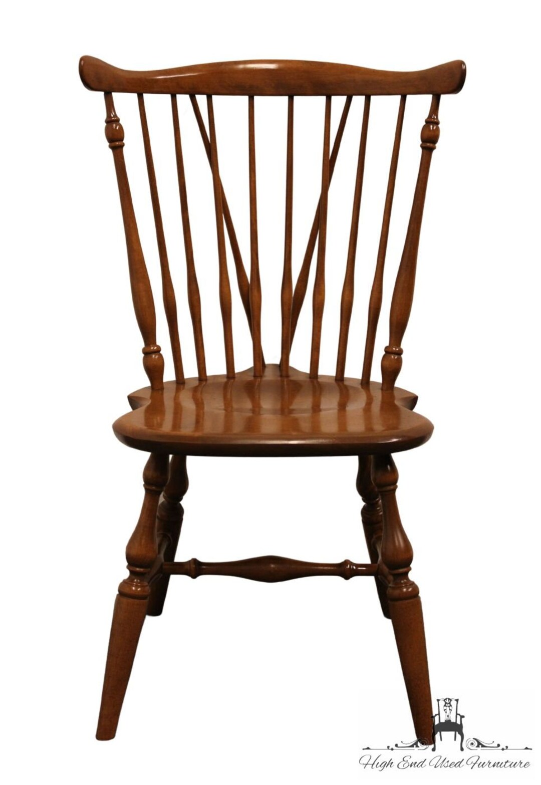 ETHAN ALLEN Heirloom Nutmeg Maple Colonial Early American Fiddleback ...