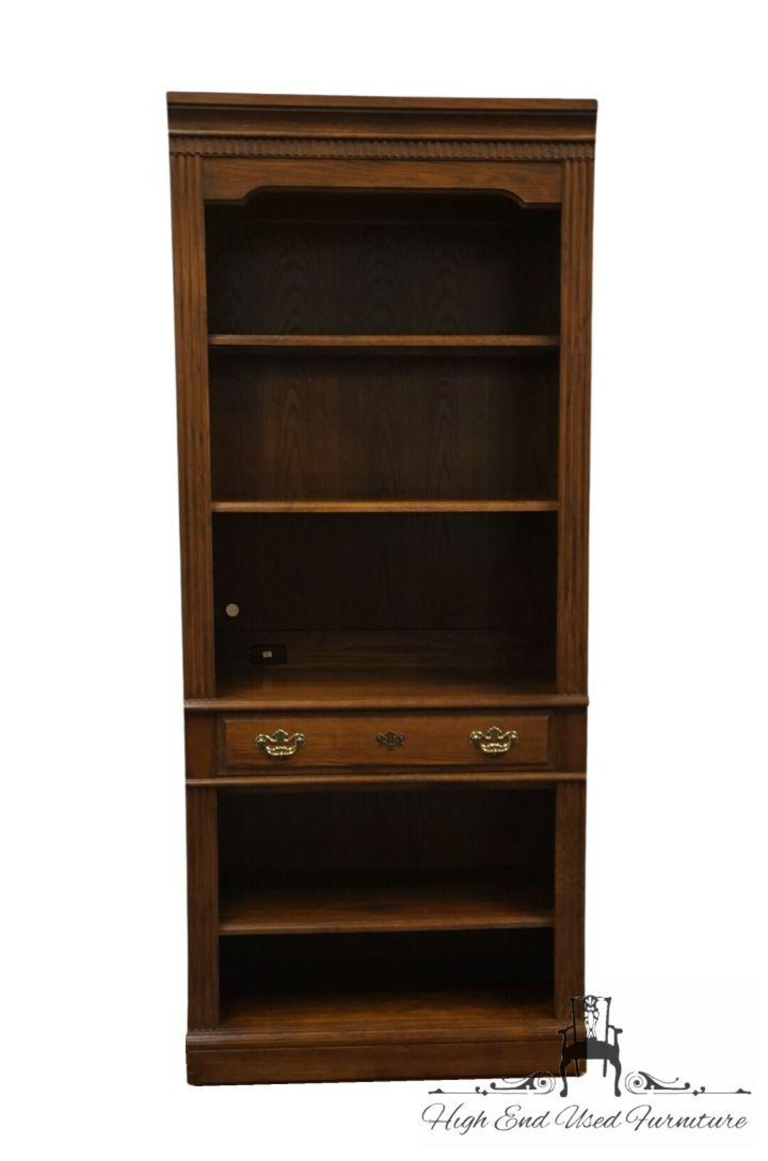 HAMMARY FURNITURE American Traditional Solid Oak 32" Lighted Open ...