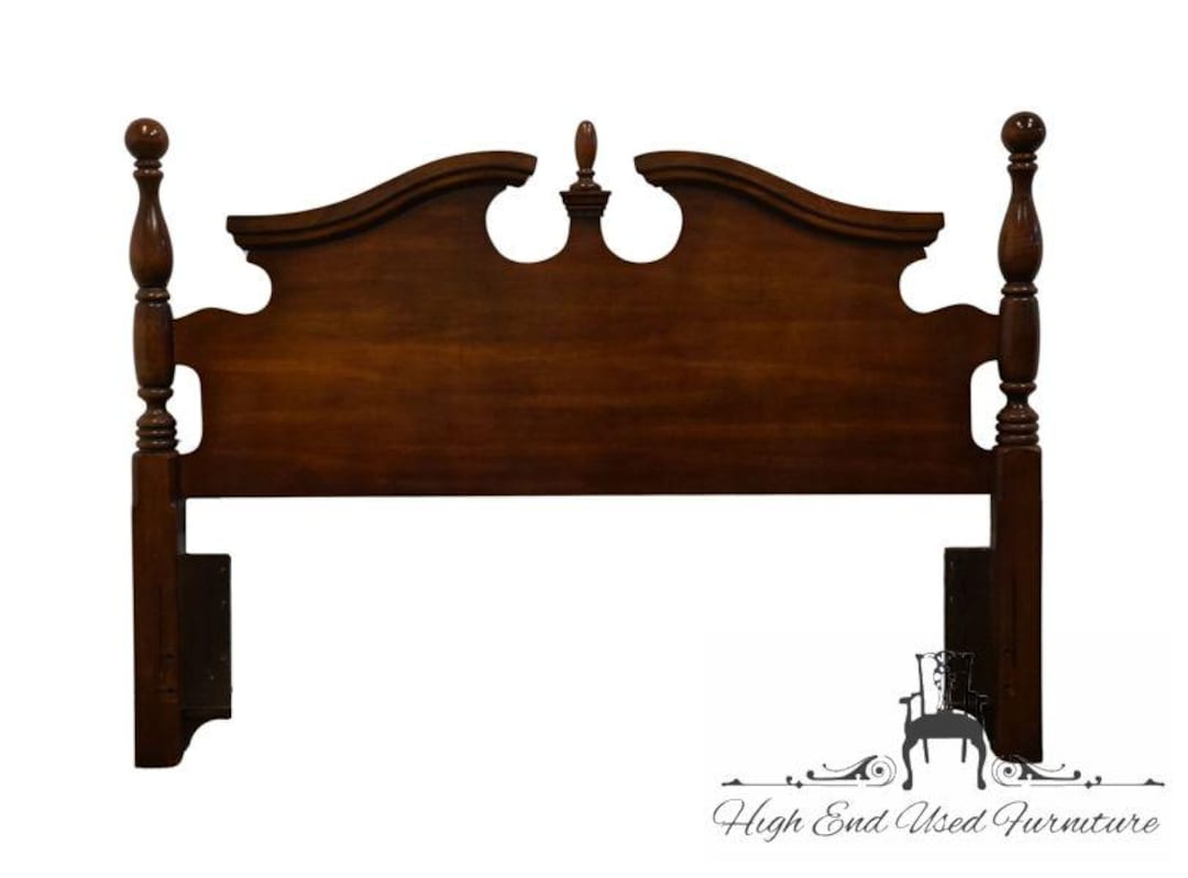 HIGH END Solid Cherry Traditional Style Queen Size Pediment Headboard ...