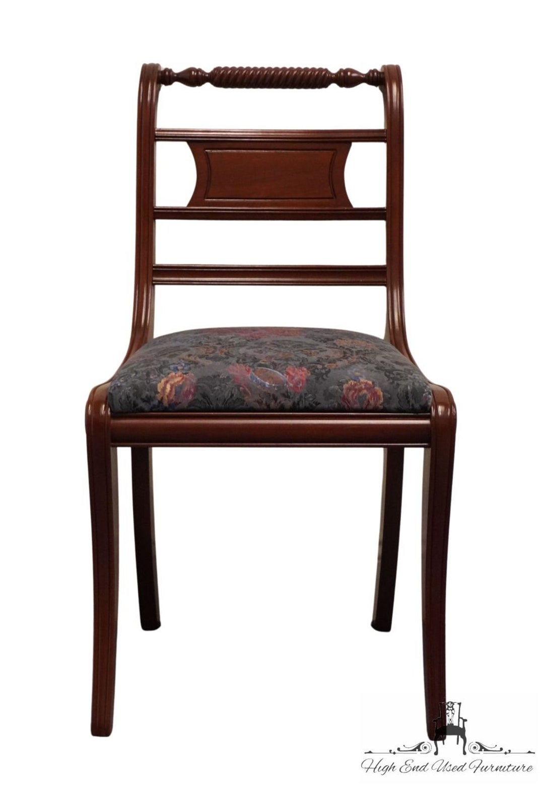 WILLETT FURNITURE Solid Mahogany Federal Duncan Phyfe Style Dining Side ...