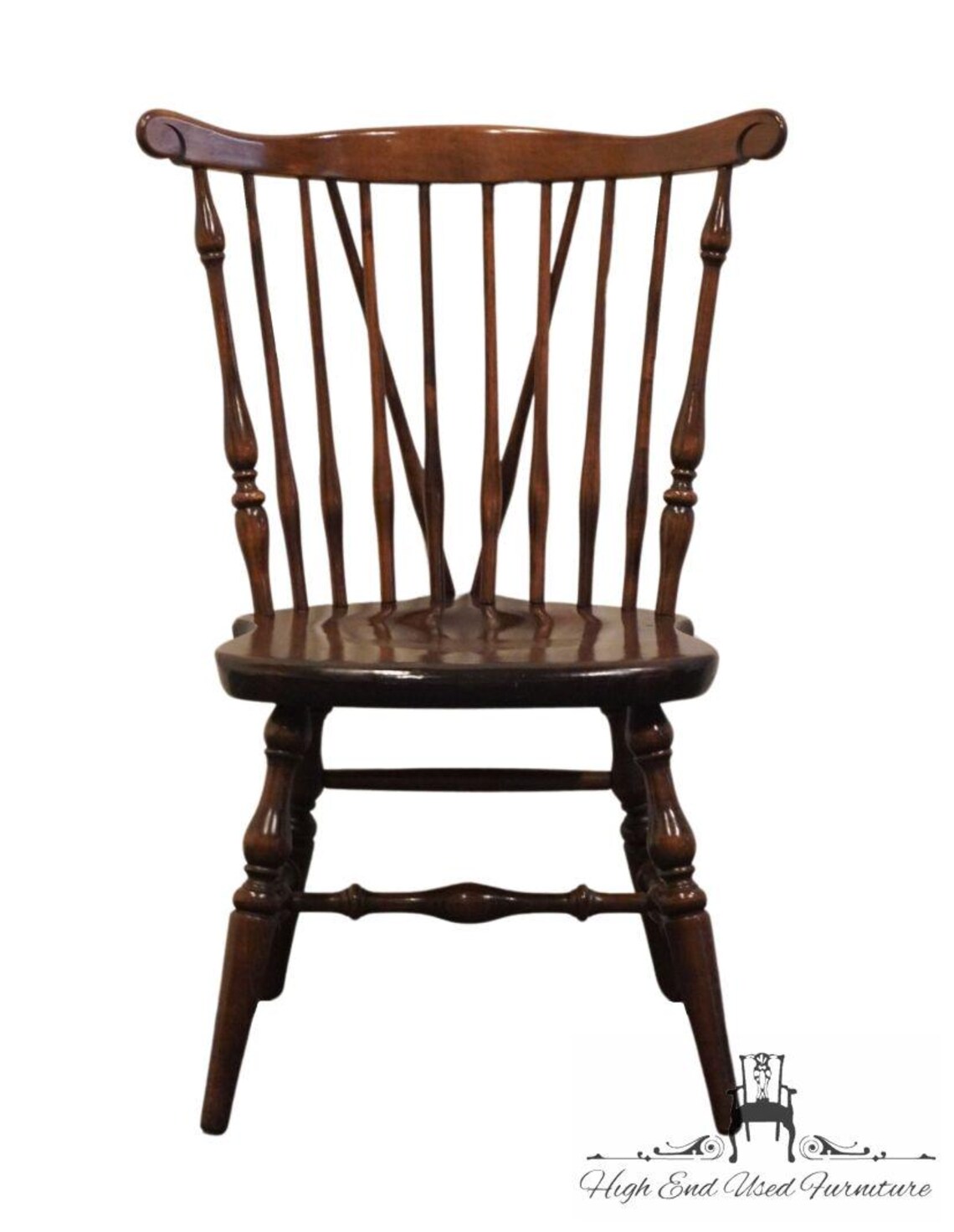 ETHAN ALLEN Antiqued Pine Old Tavern Duxbury Fiddleback Dining Side ...