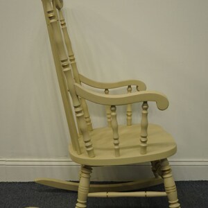 ETHAN ALLEN Cream Painted Traditional Hitchcock Style Accent Rocker ...