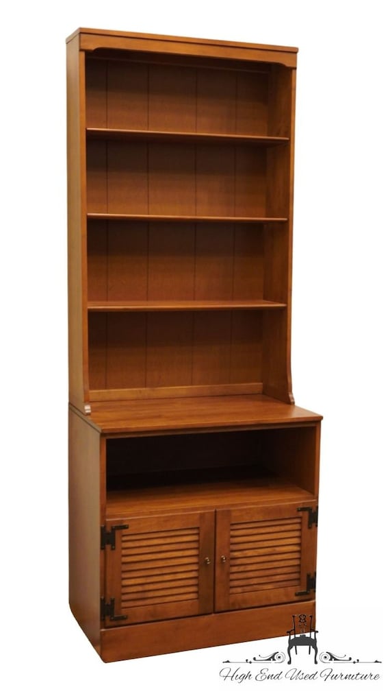 ETHAN ALLEN Heirloom Nutmeg Maple Custom Room Plan CRP 30 Shutter Door Music Cabinet W. Bookcase Top 10 4019 Etsy Canada