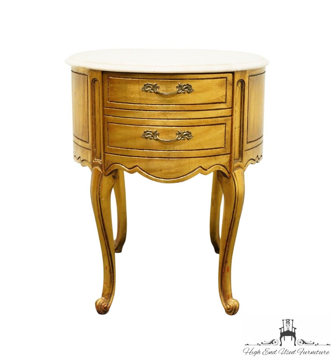 WEIMAN FURNITURE French Provincial 20x26" Oval Accent End Table W ...