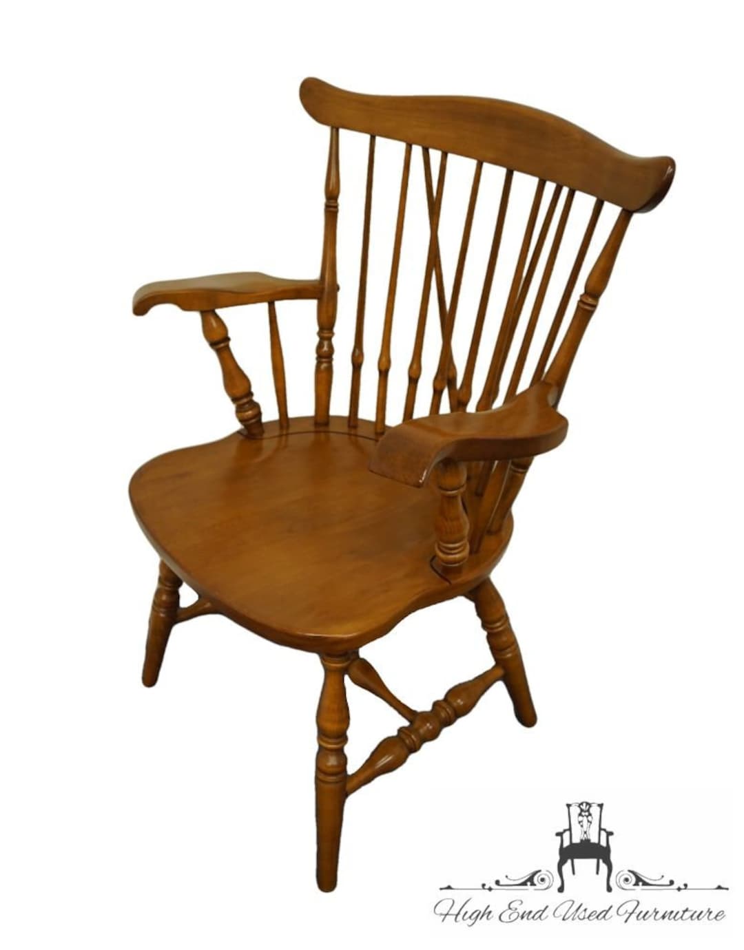 SPRAGUE AND CARLETON Colonial Style Fiddleback Duxbury Dining Arm Chair ...