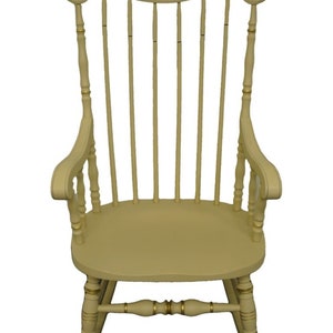 ETHAN ALLEN Cream Painted Traditional Hitchcock Style Accent Rocker ...