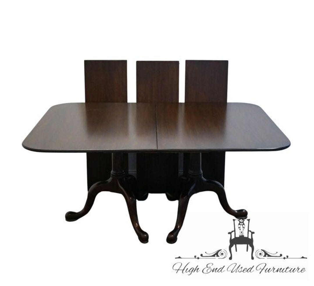 HENKEL HARRIS Co. Solid Mahogany Traditional Style 108" Double Pedestal ...